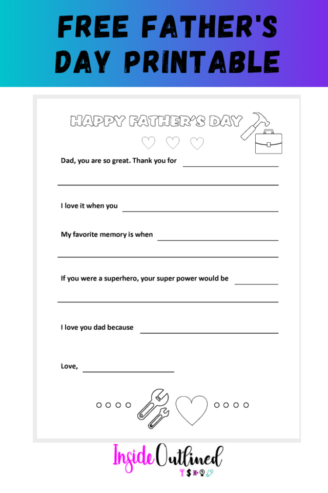 Free Father’s Day SVG Files + Printable - InsideOutlined