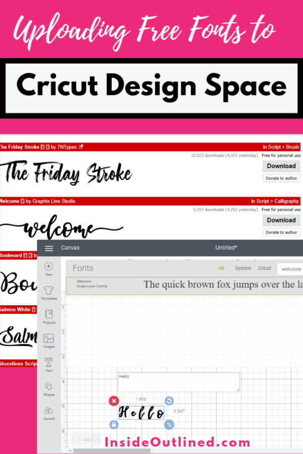 Uploading Free Fonts to Cricut Design Space - InsideOutlined
