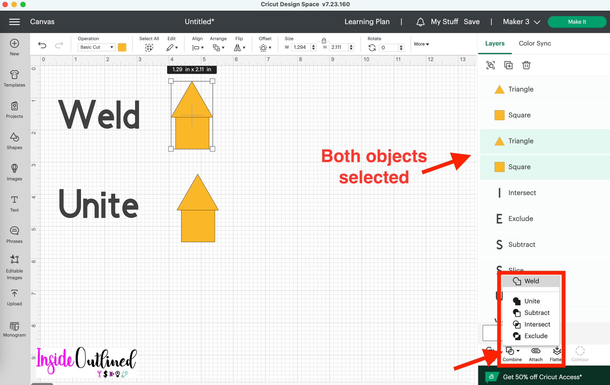 Cricut Design Space Updates – Cricut Design Space Combine Tools – Unite ...