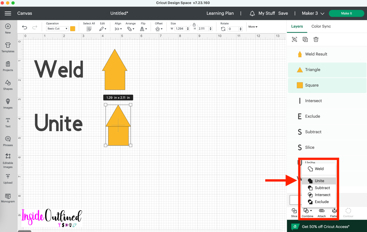 Cricut Design Space Updates – Cricut Design Space Combine Tools – Unite ...