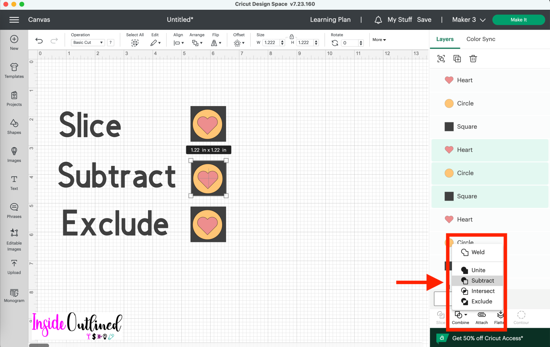 Cricut Design Space Updates – Cricut Design Space Combine Tools – Unite ...