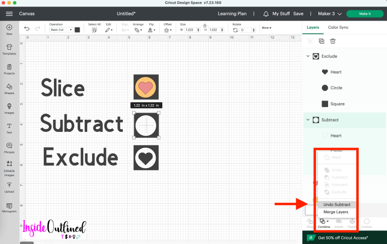 Cricut Design Space Updates – Cricut Design Space Combine Tools – Unite ...
