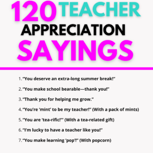 30 Teacher Appreciation Sayings with Food - InsideOutlined