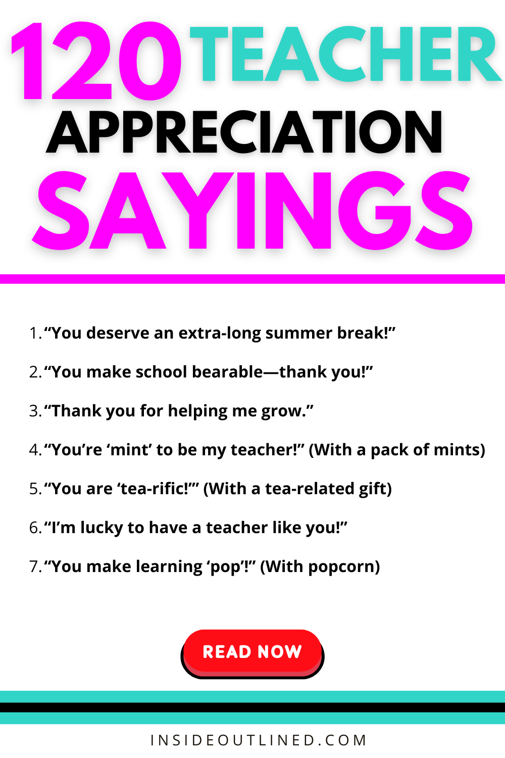 120 Teacher Appreciation Sayings to Show Your Gratitude - InsideOutlined